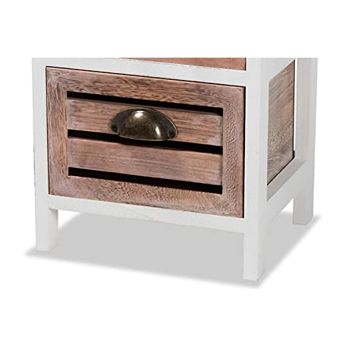 Baxton Studio Palta Modern and Contemporary Two-Tone White and Oak Brown Finished Wood 3-Drawer Storage Unit