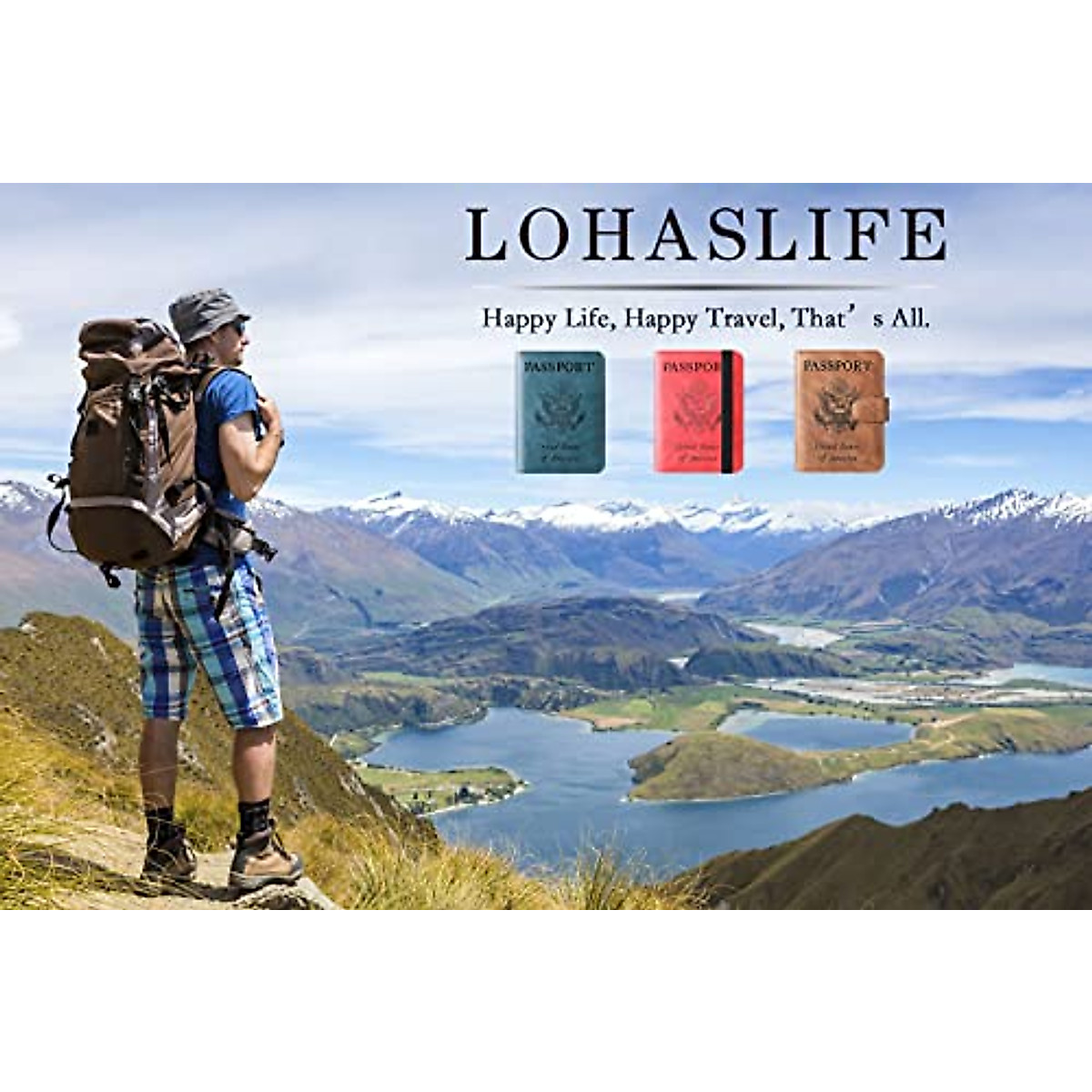 Passport Holder Cover Wallet Travel Essentials Leather Rfid Blocking Case Vacation Luggage Must Haves Travel Accessories for Men Women (2#Brown)