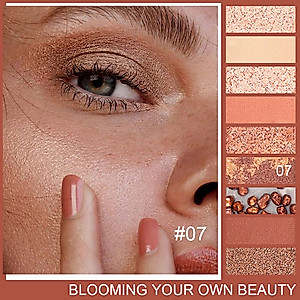 AMY'S DIARY Copper Matte and Shimmer Eyeshadow Palette, Hazel Smokey Eye Makeup Palette, Waterproof Long Lasting