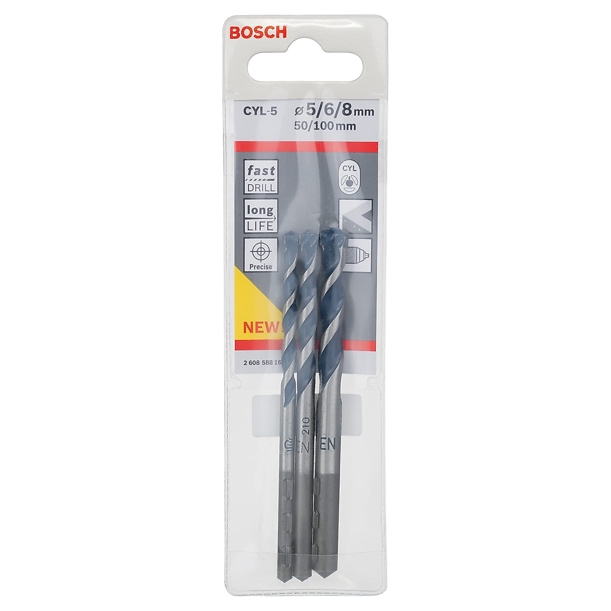 Bosch 2608588164 3 Piece Concrete -Set "CYL-5" 5-8mm Long Length Drill Bits