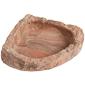 Fluker's Corner Rock Bowl, Food & Water Dish for Hermit Crabs, Medium 6"