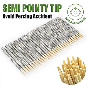 32 PCS Bling Candy Apple Bamboo Sticks, Caramel Apple Wooden Pointed Skewers with Rhinestones Diamond Mesh Wrap, Fruit Treats Pop Dec Bar for Dessert Table Tea Party Birthday Wedding (Silver)