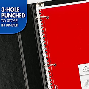Mead Spiral Notebooks, 12 Pack, 1-Subject, College Ruled Paper, 10-1/2" x 8", 70 Sheets per Notebook, Color Will Vary (73703)