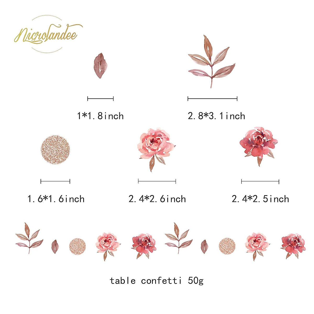 NICROLANDEE Wedding Decorations, 12PCS Rose Gold Paper Lanterns Tissue Pom Poms Confetti Decor for Bridal Shower Bachelorette Valentines Party, Rose Gold Pink Girl Birthday Party Decoration