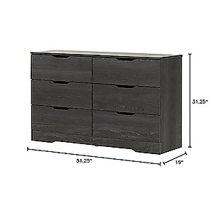 South Shore Holland 6-Drawer Double Dresser, Gray Oak