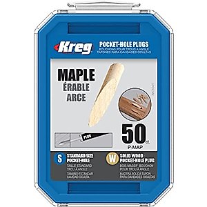 Kreg P-MAP Solid-Wood Pocket-Hole Plugs - Maple (50 Count)