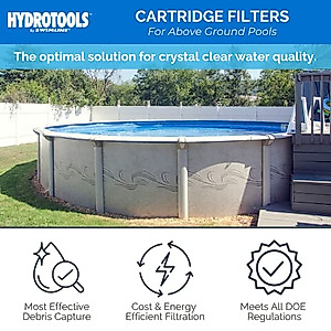 Swimline HYDROTOOLS Sure-Flo Cartridge Pool Filter Complete System for Above Ground Pools | 50 SQ FT | 0.54 THP DOE Compliant Pump 3720 GPH | for Pools Up to 15600 Gallons | Energy Efficient