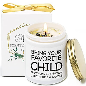 Gifts for Father from Daughter and Son, Being Your Favorite Child Candle, Birthday Father's Day Mother’s Day Gift for Mom (White)