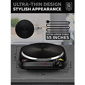 Hot Plate for Candle Making - Electric Hot Plate for Melting Wax - Electric Stove Burners - 1000W Hot Plates For Cooking, Portable Stove Top - Cofee Maker to brew coffee in the Moka Pot