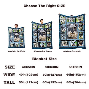 Schnauzer Blanket for Women Men Kids, Schnauzer Gifts for Schnauzer Dog Lover, Super Soft Fuzzy Dog Throw Blanket Schnauzer Decor Plush Gift for Birthday Christmas 50x60 inch