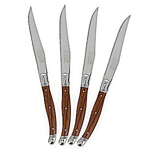 French Home Laguiole Steak Knives, Set of 4 (Wood Grain)