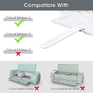 Lenink Extension Tray Extender Compatible with Cricut Maker 1/3, Cutting Mat Extender Holder Hanger for 12"x24" and 12"X12" Cutting Mat White