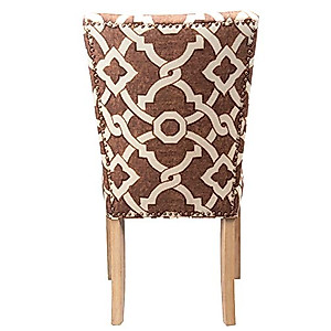Sole Designs Julia Collection Modern Contemporary Upholstered Dining Chair with Fan Back Design and Nailhead Accents, Darjeeling