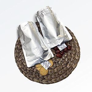 100 Mylar Bags For Food Storage - 10 mil 1 Gallon (25pc), 8 mil 1 Quart (35pc, 6 mil 1/2 Pint (40pc, Stand Up Resealable Mylar Bags With Oxygen Absorbers 300CC Packing Ziplock Sealable Milar Myler Bag