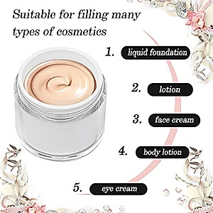 Airless Pump Jar, 2Pcs Cream Jar Vacuum Bottle Small, Airless Pump Bottles, Lotion Dispenser with Pump for Toiletries Cosmetic Container Travel Containers (1.0OZ)