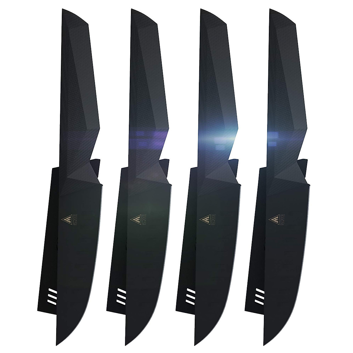 The Shadow Black Series 5-Piece Knife Block Set Bundle with The Shadow Black Series 4-Piece Steak Knife Set