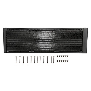 12 Pipe Heat Exchanger Radiator, Liquid Cooler with Water Separator, G1/4Thread Copper Fin Water Cooler Tube for PC CPU Water Cool System Computer(360mm)