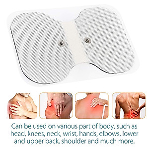 LotFancy TENS Unit Pads 4.3” X 6”, 4Pcs Snap Electrode Pads Large, Butterfly Shape, Reusable, Self-Adhesive