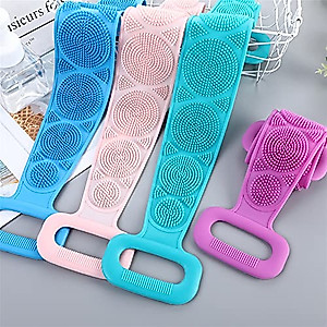 INGVY Dry Brushing Body Brush Silicone Brushes Bath Towels Body Scrubber Rubbing Back Peeling Massage Shower Extended Scrubber Skin Clean Brushes