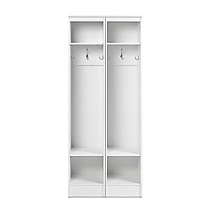 Prepac Narrow Entryway Organizer, White - Set of 2