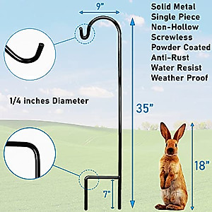 Ashman Shepherd's Hooks 35 Inch (8 Pack), Black, Made of Premium Metal for Hanging Solar Lights, Bird Feeders, Mason Jars, Christmas Lights, Lanterns, Garden Stakes and Wedding Décor.