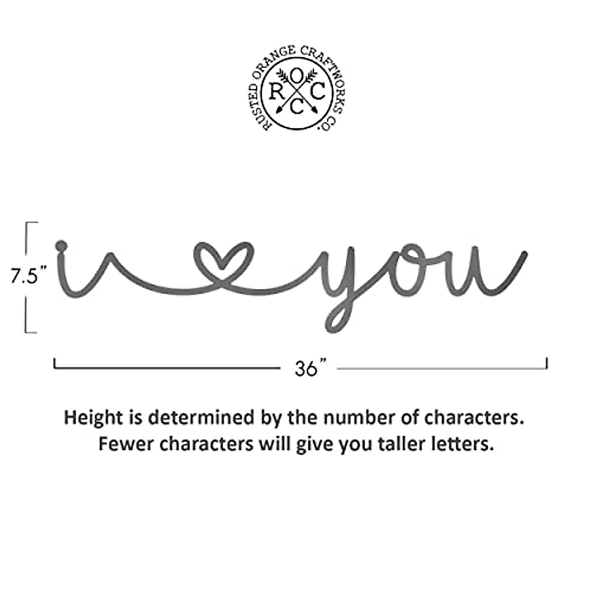 ROCC RUSTED ORANGE CRAFTWORKS CO. I Heart You 36" Wedding Decorations for Reception Personalized Metal Name Sign Wedding Reception Decorations Mr and Mrs Sign Wedding Present Personalized Metal Signs