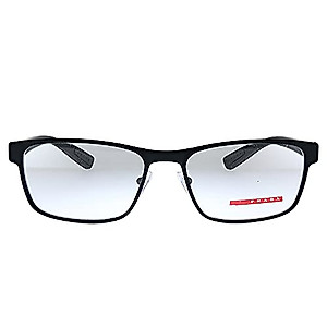 Prada Linea Rossa Lifestyle PS 50GV DG01O1 Black Rubber Plastic Rectangle Eyeglasses 53mm