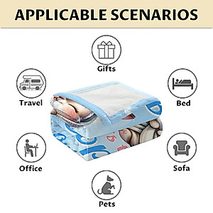 Bunny Blanket for Girls - 50 x 60 Inches Cute Rabbit Blankets for Girls & Boys - Pink Soft Fuzzy Animals Throw for for Bunny Lovers