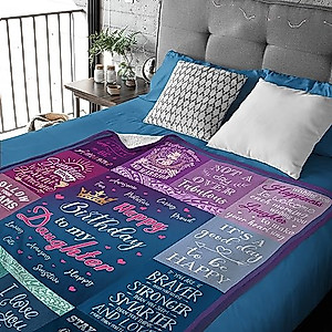Wisegem Daughter Birthday Gifts - to My Daughter Gifts for Birthday Blanket 60"x50" - Birthday Gift for Daughter - Happy Birthday Daughter Gift Ideas for Girls - Daughters Bday Party Decor Presents