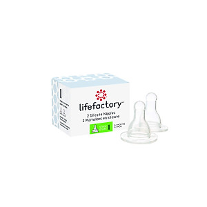 Lifefactory BPA-Free Stage 3 (6+ Months) Silicone Nipples 2-Pack