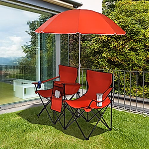 ReunionG Folding Camping Chairs, 60D x 20.5W x 35H Inch, Red