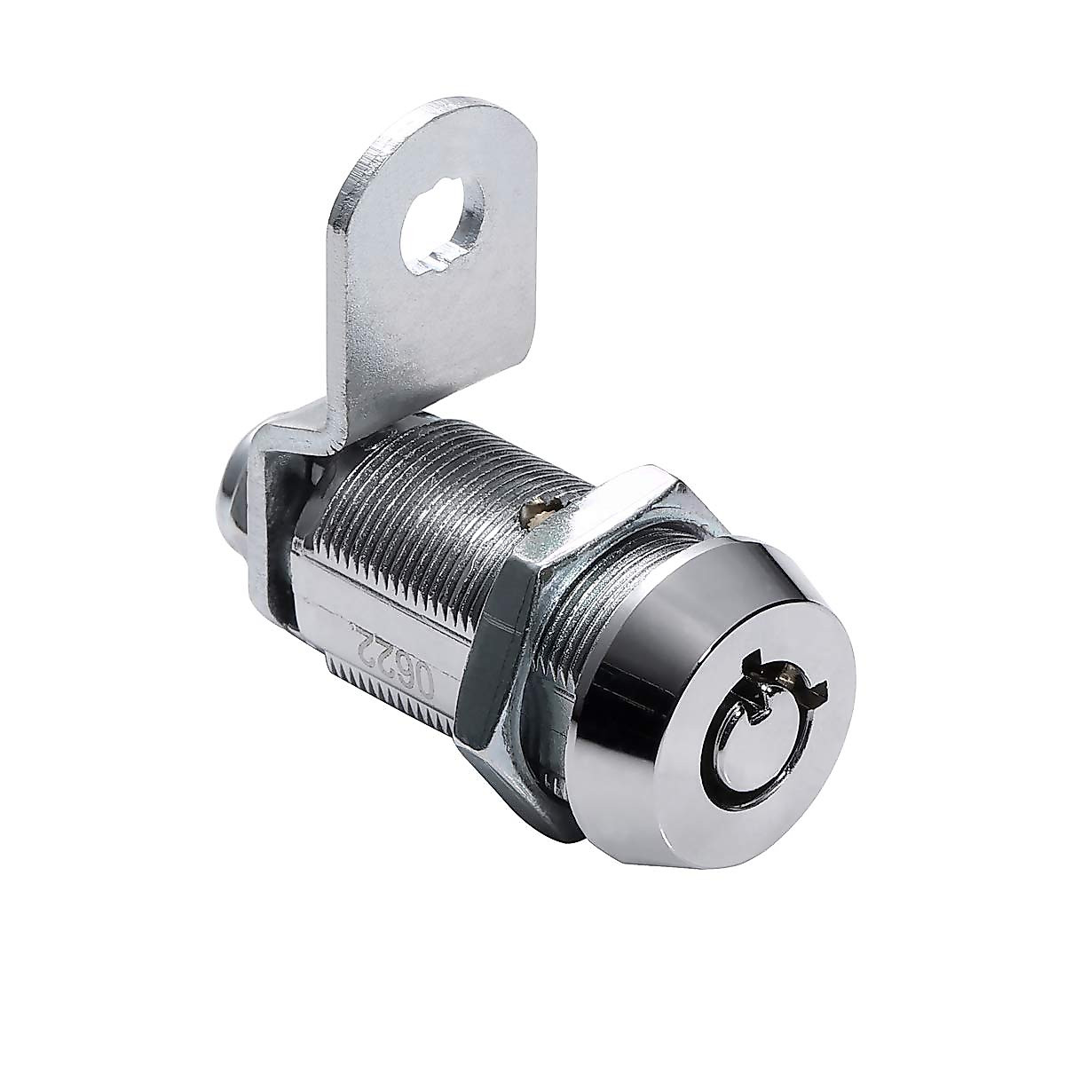 WOOCH Tubular Cam Lock Cabinet Lock,Keyed Alike Removable Key, 1-1/4" Cam and Offset Cam (1-1/8 Inch 90°, Chrome Finish, 4 Pack)