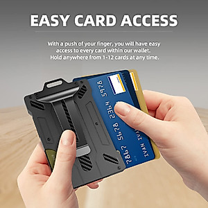 ONLOOKER Wallet for Men - Slim Aluminum Metal Money Clip Wallet with 1 Clear Window, ID Card Holder Holds Up 15 Cards with Cash Clip, Ultra-Thin Minimalist Wallet (Black)