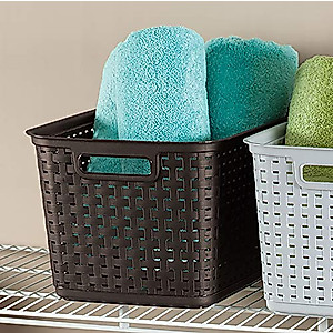 STERILITE Tall Wicker weave basket Multicolor , (Pack of 1)