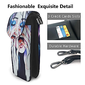 Women Men Girls Boys Goth Gotik Gothic Melancholy Women Girl Art Small Crossbody Purse Cell Phone Pouch Mini Tote Shoulder Bag For Travel Work Shopping Walking Dating Outdoor