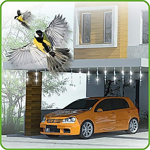 De-Bird Bird Scare Rods - Bird Repellent Woodpecker & Pigeon Deterrent Outdoor Spinning Repeller Device for Garden or Yard