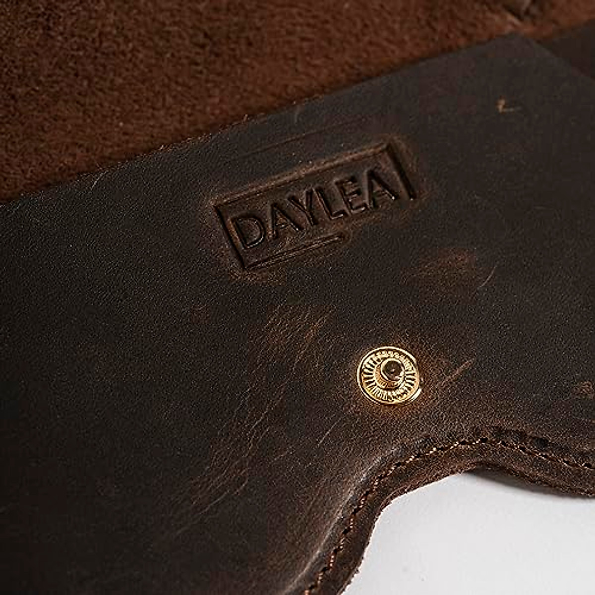 DAYLEA Genuine Leather Sunglasses Case Soft Slim Sunglasses Holder, Travel Eyeglass Case with Wristlet Strap for Women Men