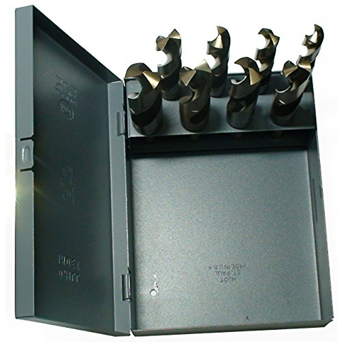 Drill America 8 Piece m35 Cobalt Reduced Shank Drill Bit Set in Metal Case (9/16" - 1" x 16ths), DWDCO Series