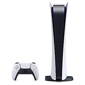 Sony PS5 PlayStation 5 Digital Edition Gaming Console + Wireless Controller - 16GB GDDR6 RAM, 825GB SSD, 120Hz 8K Output, White