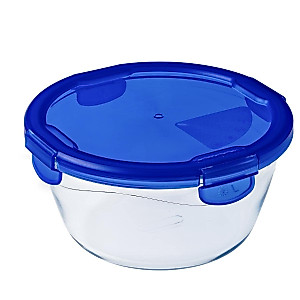 Pyrex Cook & Go Rectangular Glass Food Storage Container/Roaster with airtight and Leakproof 4 Clip Locking lid – Oven, Freezer and Microwave Safe - 20x9 cm - 1,60L