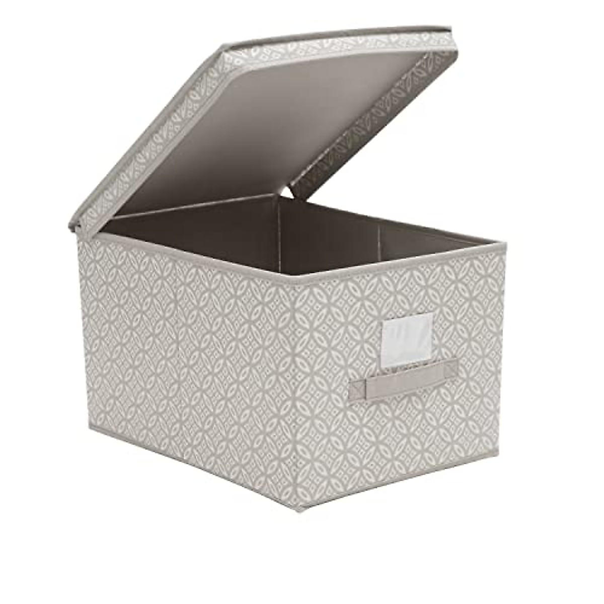 Simplify Boho Large Storage Box | Foldable | Collapsible | Flip Top Lid | Bedroom & Closet Organization | Clothes | Toys | Grey