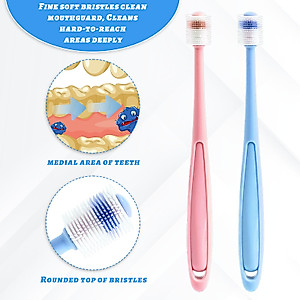 Qianyu 2 Pcs Dog Toothbrush 360 Degree Cleaning Soft Bristled Pet Brush Suitable for Small Dog and Cat Tooth Silicone Antislip Pet Cleaning Tool Dental Care Toothbrush Can Deep Clean Bad Breath