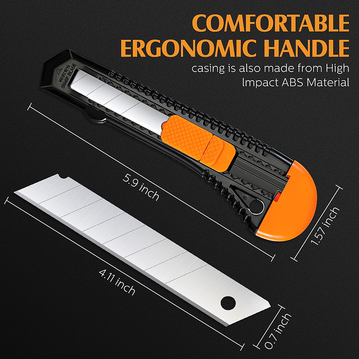 100 Pack Box Cutter Retractable Utility Knife 18mm Wide Blade Cutter Cardboard Cutter Suitable for Office Art, Craft and Home Use