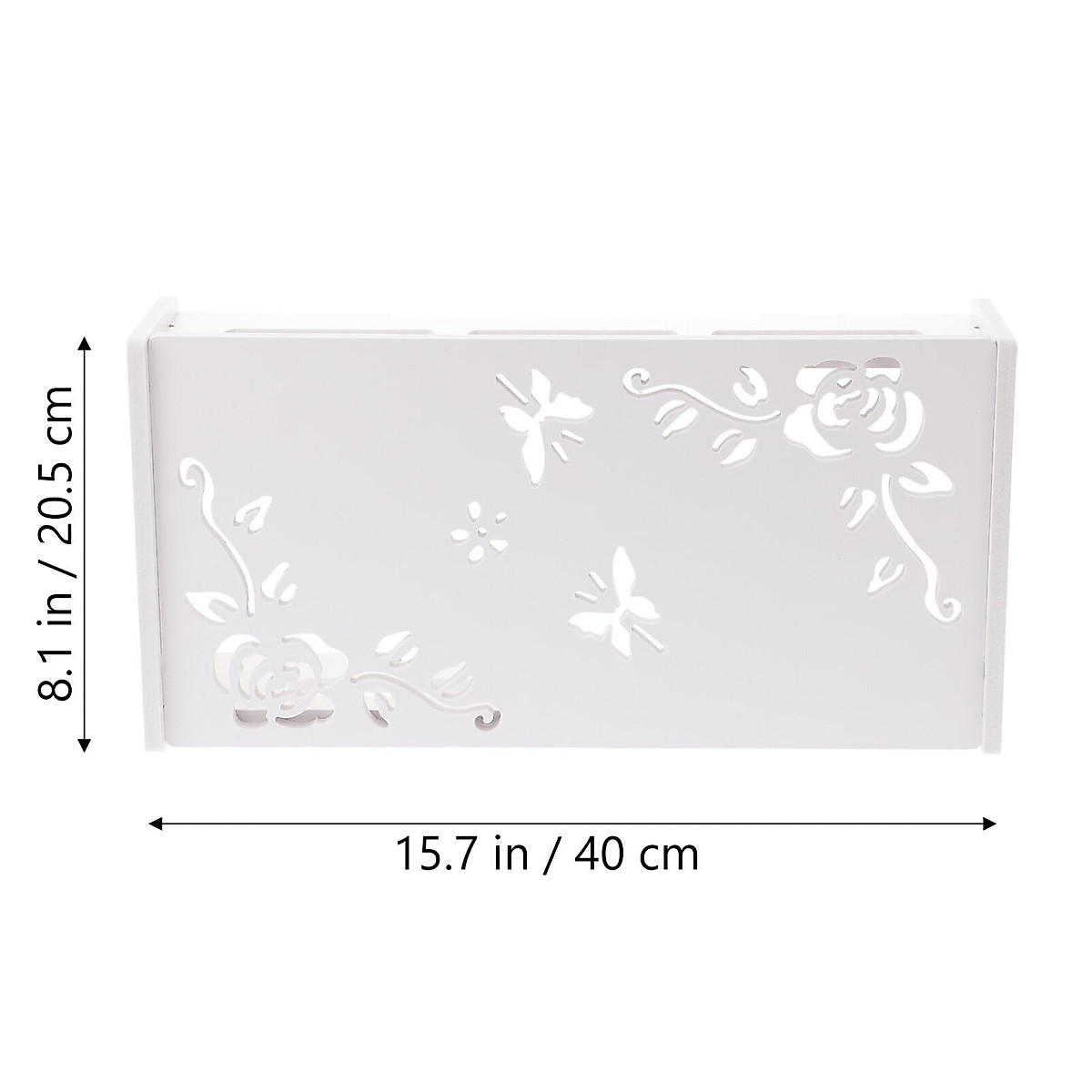 DOITOOL Router Holder Wall Mount WiFi Router Modem Cable Power Plug Wire Storage Boxes Cord Management Container for Home Living WiFi