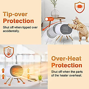 Space Heater, 1000W Small Space Heaters for Indoor Use, PTC Fast Heating Ceramic Heater, Portable Space Heater for Office Home Bedroom Bathroom Desk