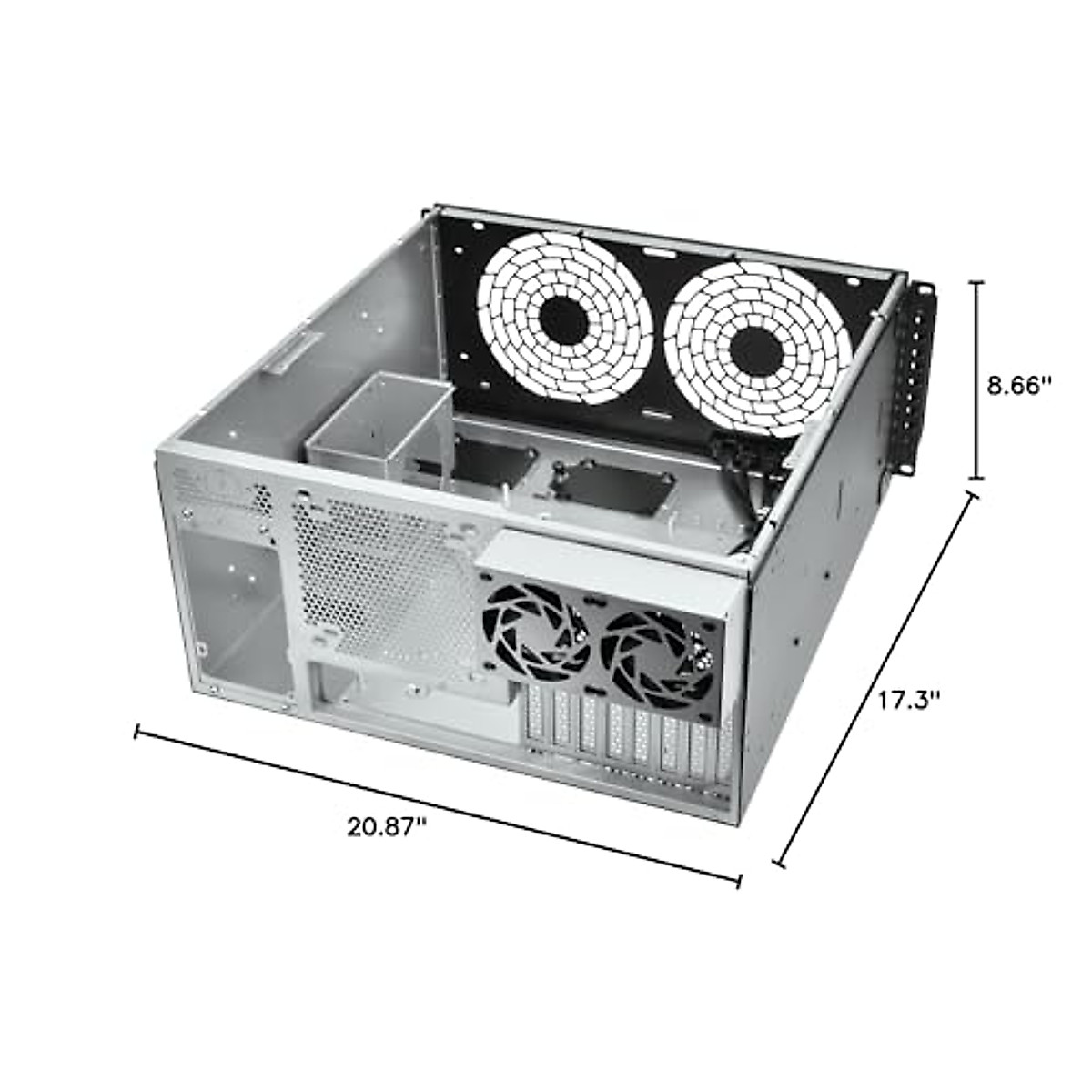 SilverStone Technology RM51 5U Rackmount Server Chassis with Dual 180mm Fans and Enhanced Liquid Cooling Capability, SST-RM51
