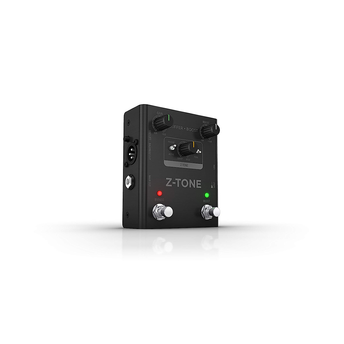 IK Multimedia Z-Tone Buffer Boost guitar preamp pedal with boost, Active/Passive pickup selector, switchable PURE/JFET Channels, true bypass and DI out for reamping/live use