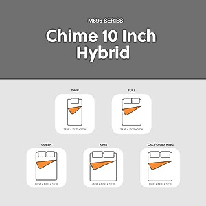 Signature Design by Ashley California King Size Chime 10 Inch Medium Firm Hybrid Mattress with Cooling Gel Memory Foam