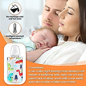 2 Pcs USB Portable Bottle Warmer Travel Milk Hot Keeper USB Travel Infant Bottle Keep Warmer Thermostat for Indoor Outdoor (Dinosaur Style)