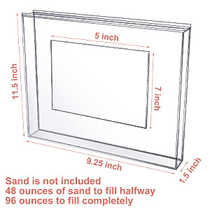 Queekay Wedding Unity Sand Ceremony Photo Frame Clear Acrylic Sand Ceremony Shadow Box with Picture Frame for Wedding Decorations Home Decor Keepsake (Classic Style)